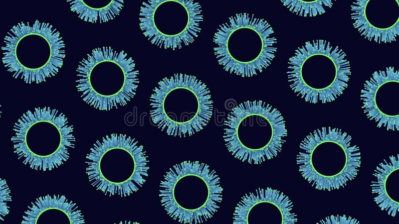 Circular Blue Circle Pattern on Dark Background Stock Video - Video of ...