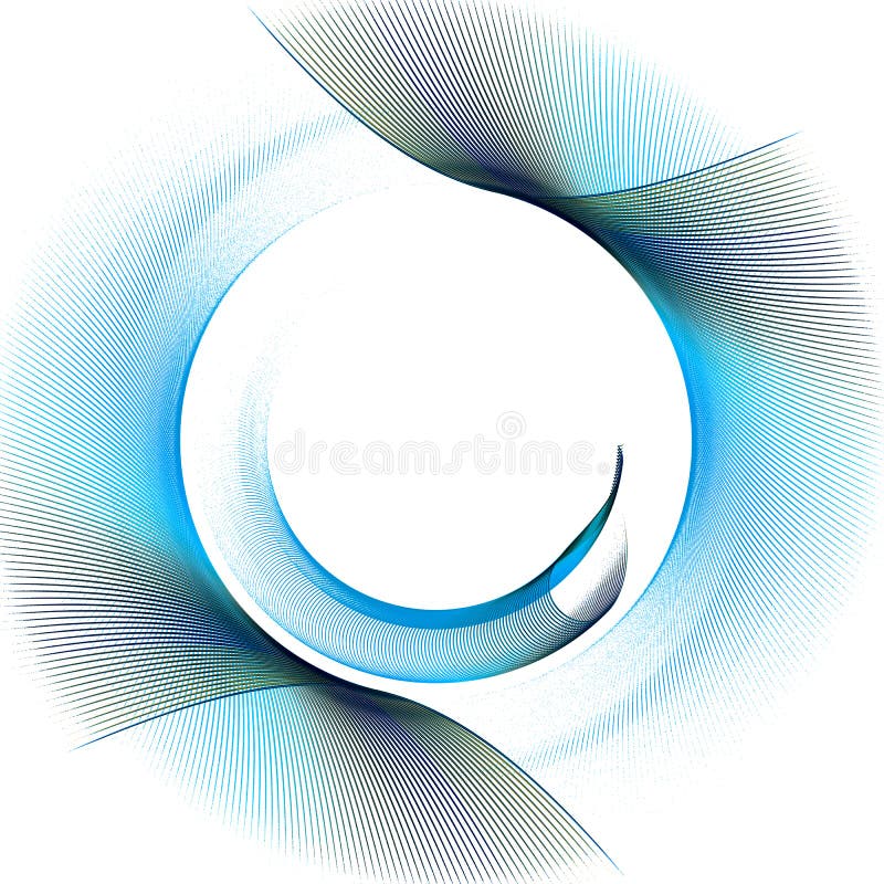 The Circular Blue Frame on a White Background is Formed by Curved ...