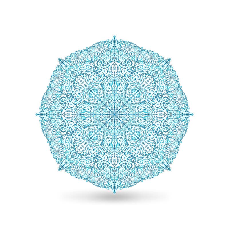 Circular Blue Lace Pattern on White Background Stock Vector ...