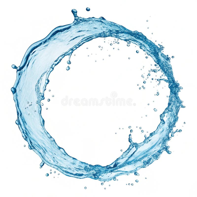 Circular Blue Water Splash Forming a Ring Representing Unity and Flow ...