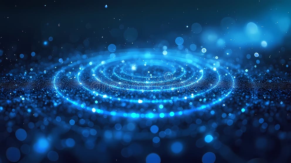 Circular Blue Wave Patterns with Scattered Light Stock Image - Image of ...