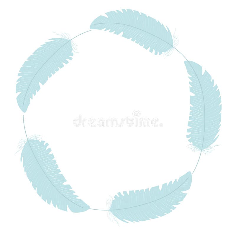 Circular Bohemian Frame with Feathers Stock Vector - Illustration of ...