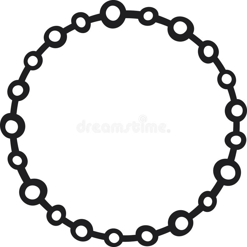 Circular Border with Circles Attached To a Line Stock Illustration ...