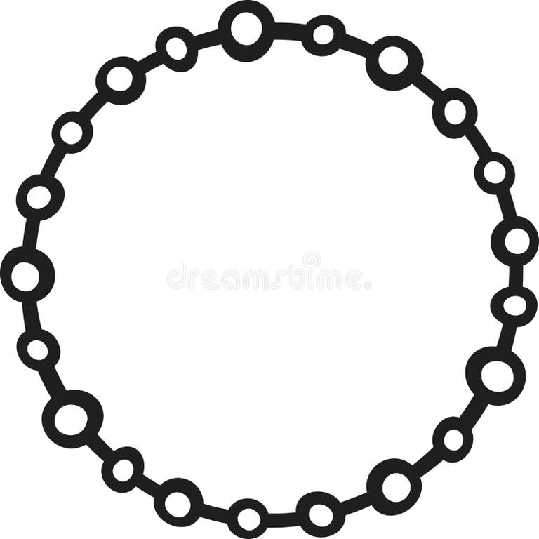 Circular Border with Circles Attached To a Line Stock Illustration ...