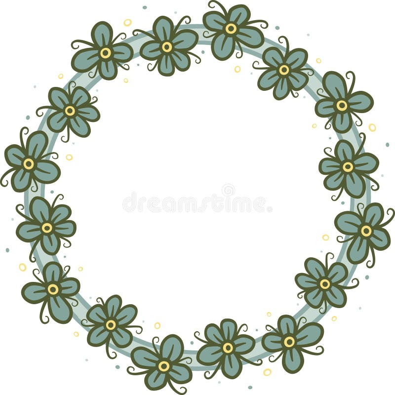 Circular Border with Colorful Flowers Stock Illustration - Illustration ...