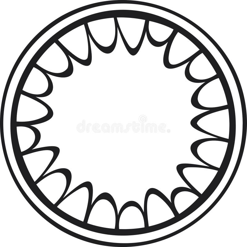 Circular Border with Curved Lines within a Line Stock Illustration ...