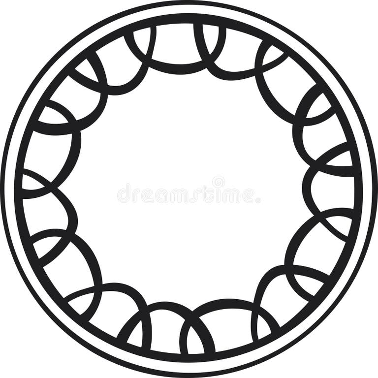 Circular Border with Interlaced Curved Lines within a Line Stock ...