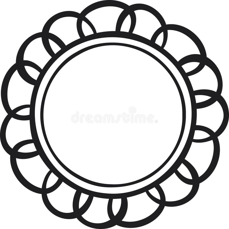 Circular Border with Interlaced Curved Lines Stock Illustration ...