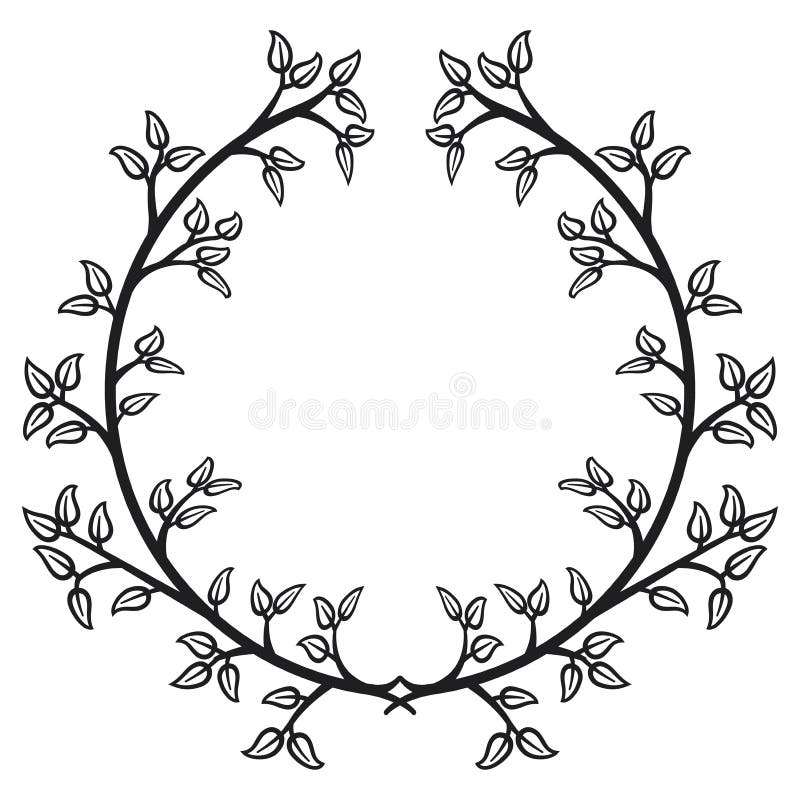 Circular Border with Leaves, 3 Stock Photo - Illustration of vector ...
