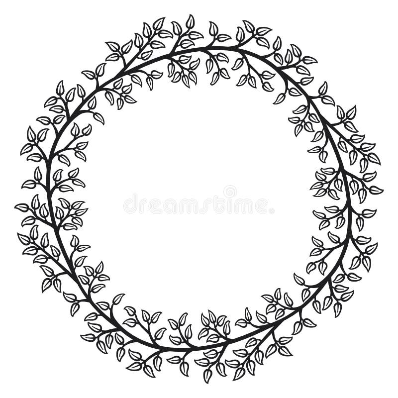 Circular Border with Leaves Stock Vector - Illustration of deco ...