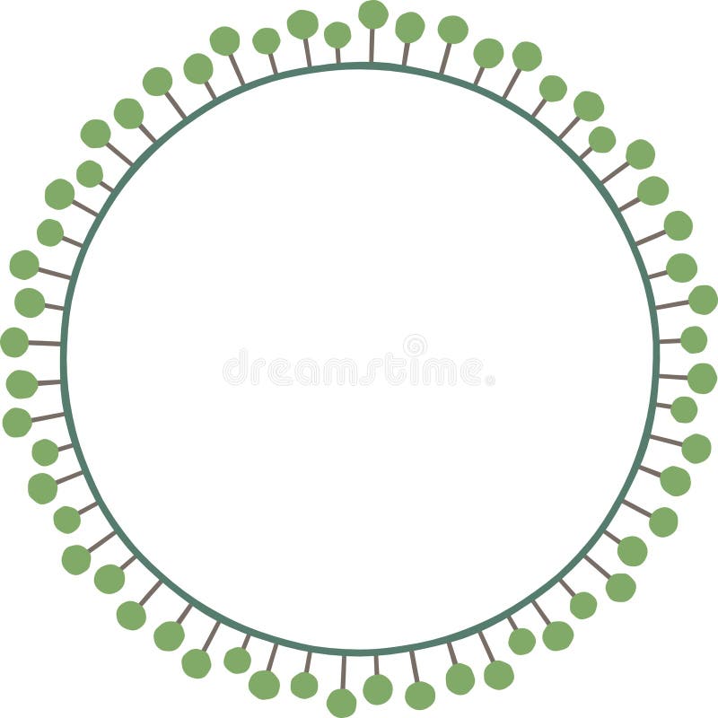 Circular Border with Many Schematic Trees Stock Illustration ...