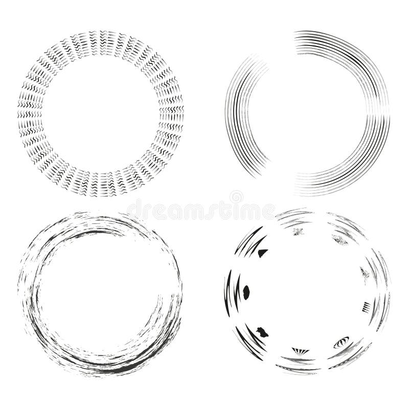 Circular Border Patterns. Decorative Vector Rings. Geometric Loop Forms ...