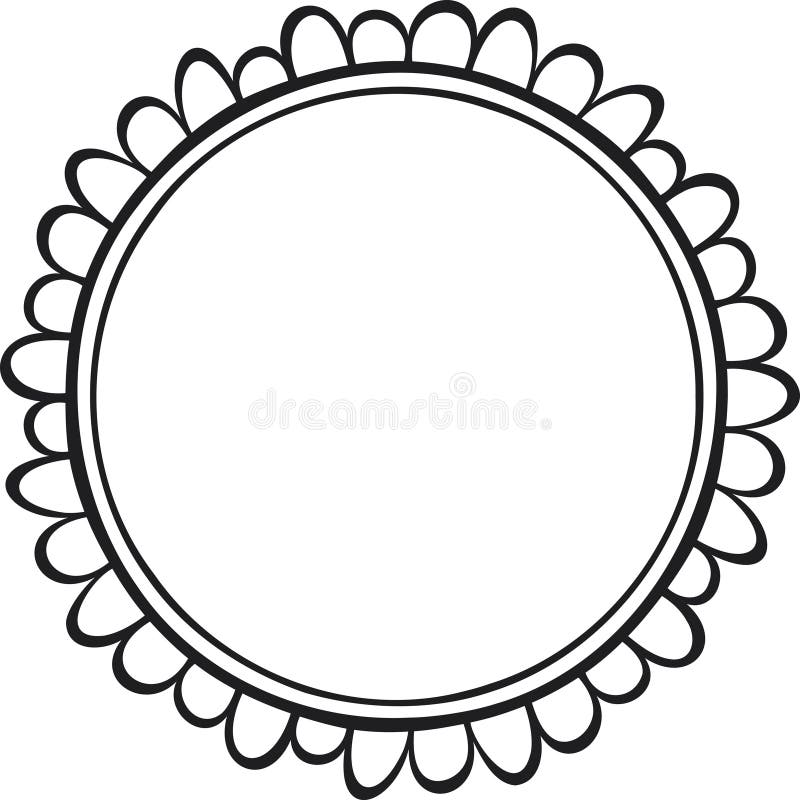 Circular Border with Small Curved Lines Stock Illustration ...
