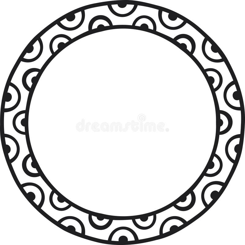 Circular Border with Small Semicircles Inside a Line Stock Illustration ...