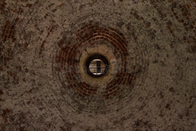Red Brick Vault. Ceiling. Circular Pattern. Architectural Texture Stock ...