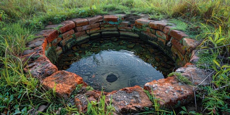Old Brick Well. Created by Generative Artificial Intelligence Stock ...