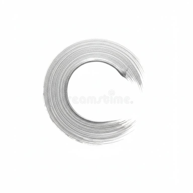 A Circular Brushstroke Forming an Incomplete Loop, Reminiscent of an ...