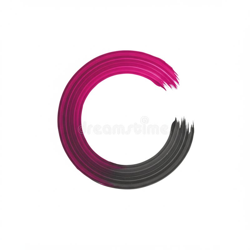 A Circular Brushstroke Forms an Incomplete Ring Against a White ...