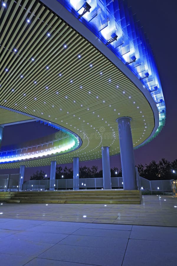 Circular Building Landscape in a Park Stock Photo - Image of closeup ...