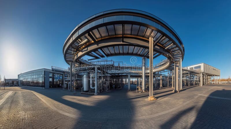 A Circular Building with a Lot of Windows Stock Illustration ...