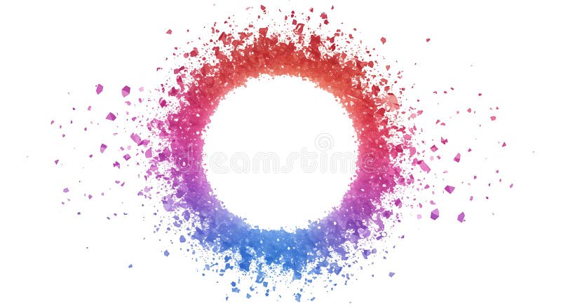 A Circular Burst of Colored Particles Creates a Vibrant Gradient Ring ...