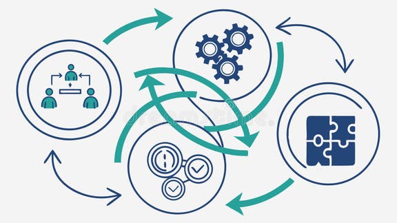 Circular Business Process Workflow, Interconnected Strategy, Vector ...