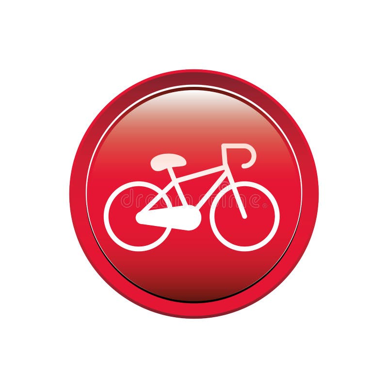 Circular Button with Bicycle Icon Stock Vector - Illustration of ...