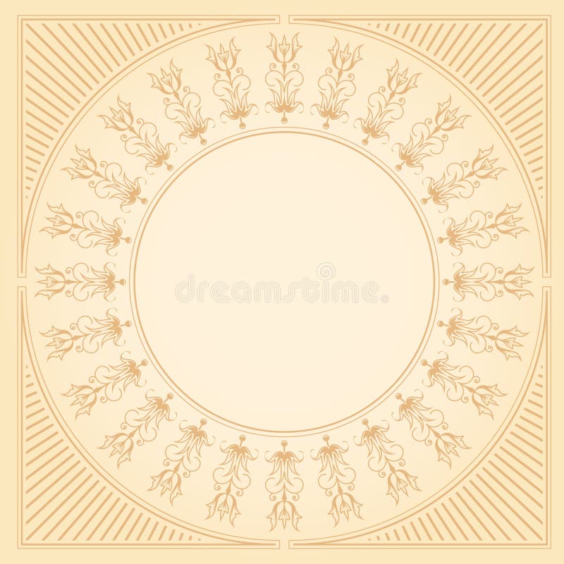 Round Floral Calligraphic Border Stock Vector - Illustration of bold ...