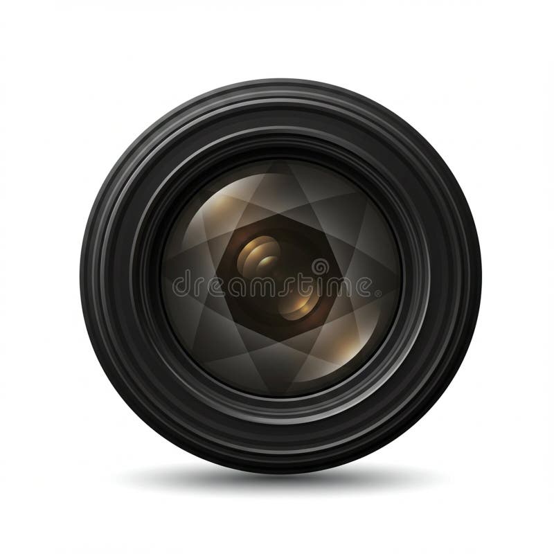 Circular Camera Lens Illustration Features Concentric Rings with ...