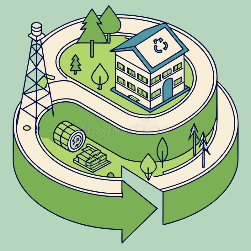 Circular Carbon Economy Infographic: Sustainable Green Loop Stock ...