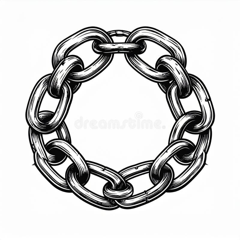 Circular Chain Link Design Graphic Stock Illustration - Illustration of ...