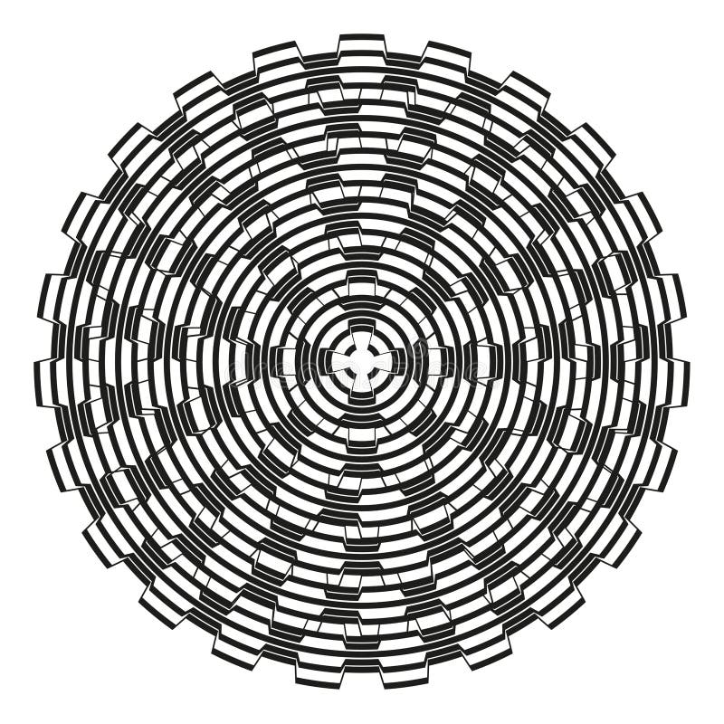 Circular Chain Spiral. Concentric Ring Maze. Metallic Swirl Disk ...