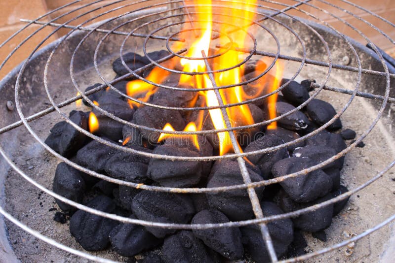 Circular charcoal grill stock image. Image of ashes - 186895491