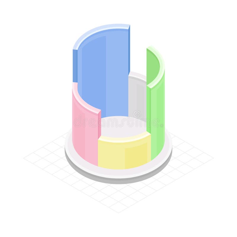Circular Chart As Isometric Infographic As Graphic Visual ...