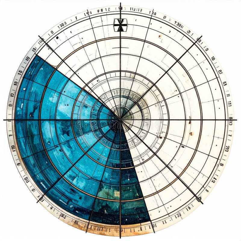 Circular Chart with Blue and White Sectors Stock Image - Illustration ...
