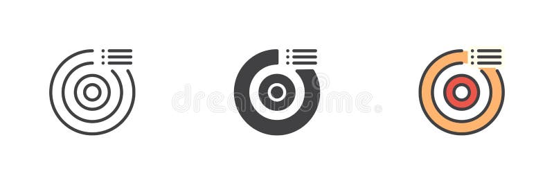Circular Chart Different Style Icon Set Stock Vector - Illustration of ...