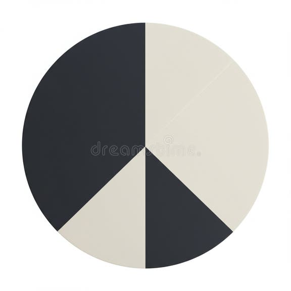 Circular Chart Divided into Four Segments. Two Segments are Dark Grey ...