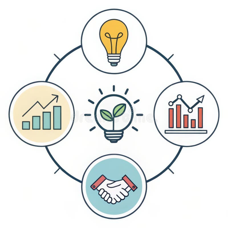 Circular Chart Growth, Ideas, Partnership, Sustainability, Vector ...