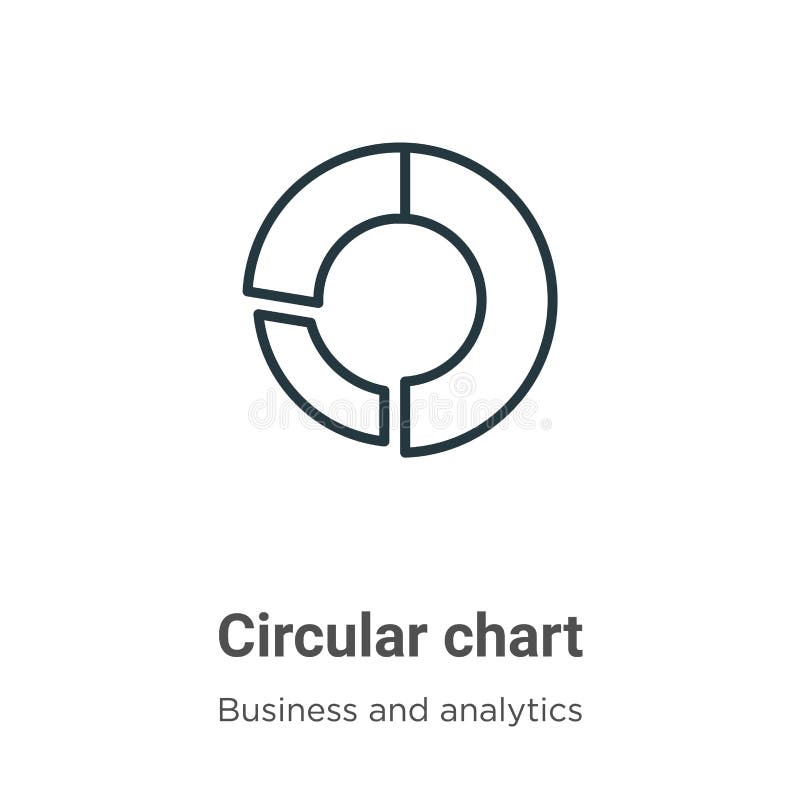 Circular Chart Outline Vector Icon. Thin Line Black Circular Chart Icon ...