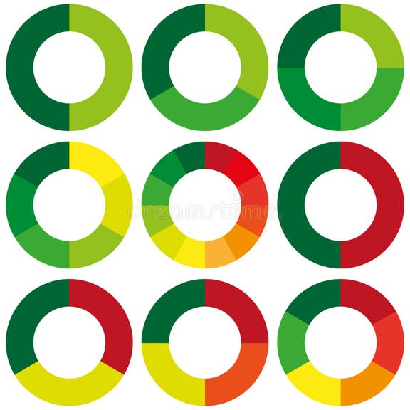 Circular Chart Set. Multicolor Pie Graphics. Statistical Data Visual ...
