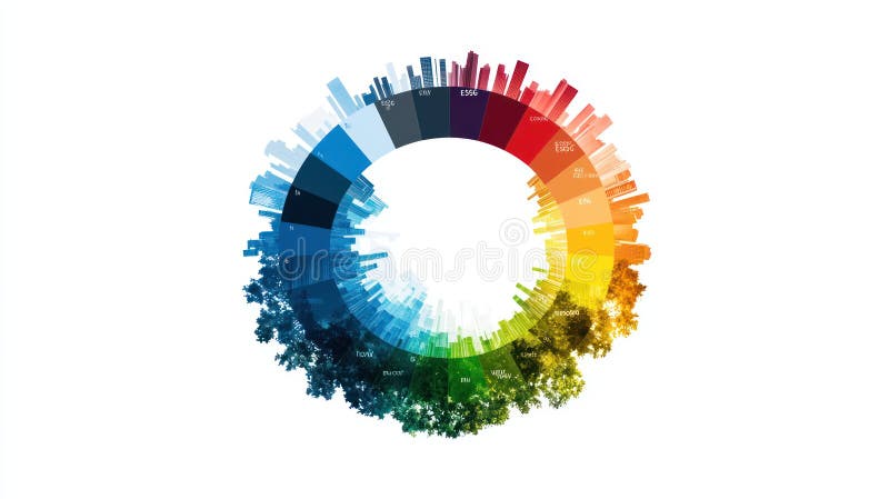Circular Chart Showcasing Corporate ESG Pillars, Diversity Sections ...
