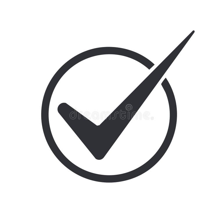 Check Mark Black Tick Symbol Designating Completion Stock Illustrations – 1 Check Mark Black ...