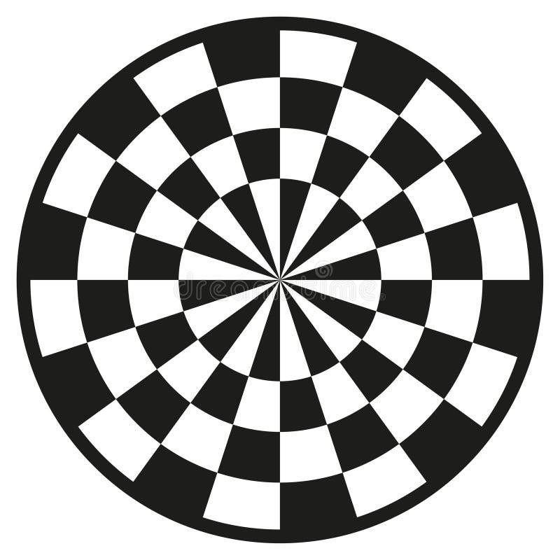 Circular Chess Board. Round Checkered Pattern. Vector Game Design ...