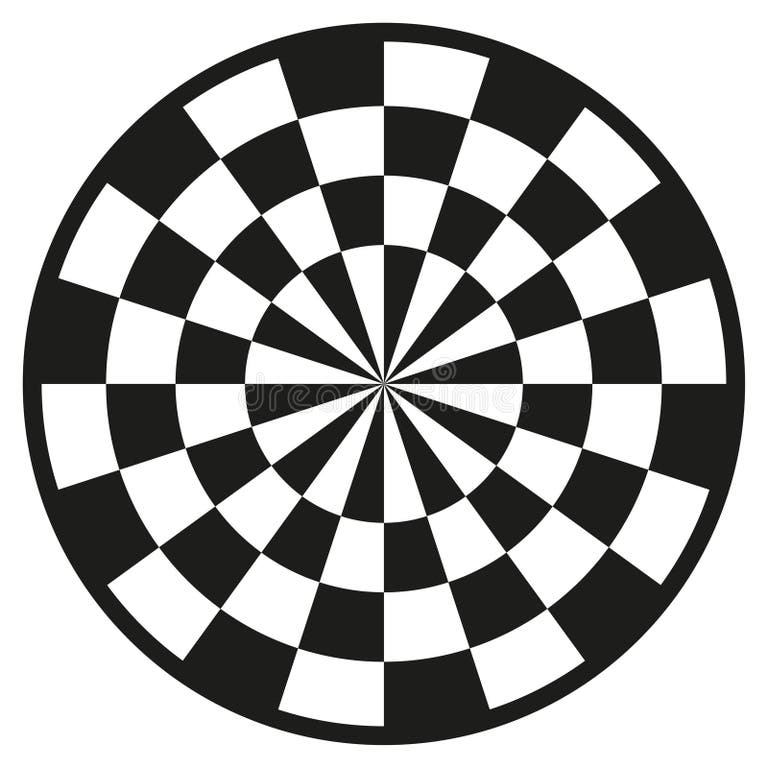 Circular Chess Board. Round Checkered Pattern. Vector Game Design ...