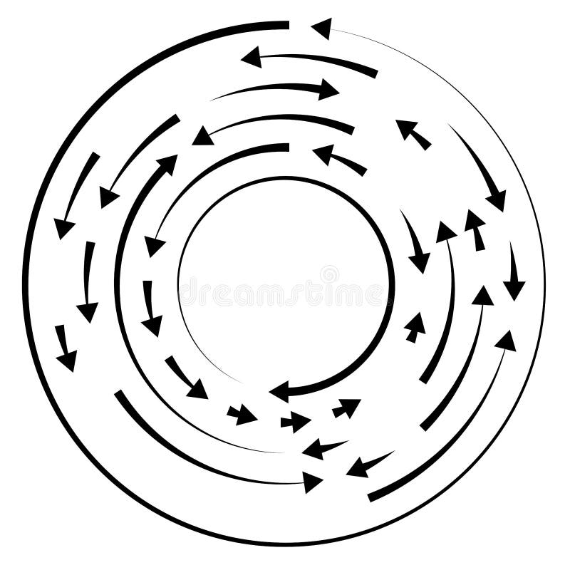 Circular, Circle Arrows in Reverse, Opposite Direction Stock Vector ...