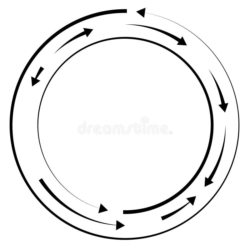 Circular, Circle Arrows in Reverse, Opposite Direction Stock Vector ...