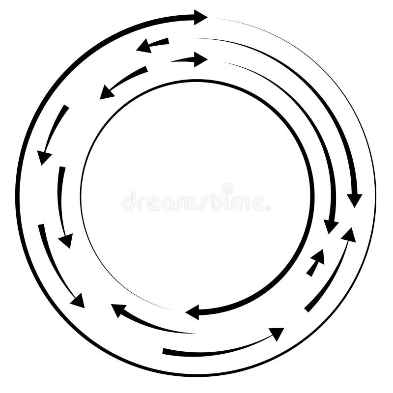 Circular, Circle Arrows in Reverse, Opposite Direction Stock Vector ...