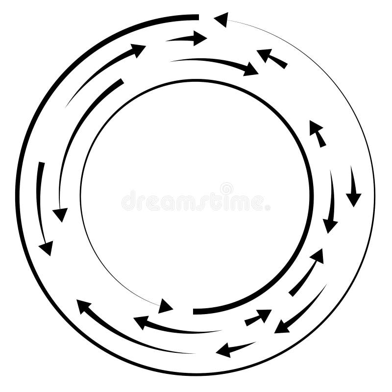 Circular, Circle Arrows in Reverse, Opposite Direction Stock Vector ...