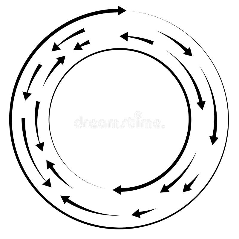 Circular, Circle Arrows in Reverse, Opposite Direction Stock Vector ...