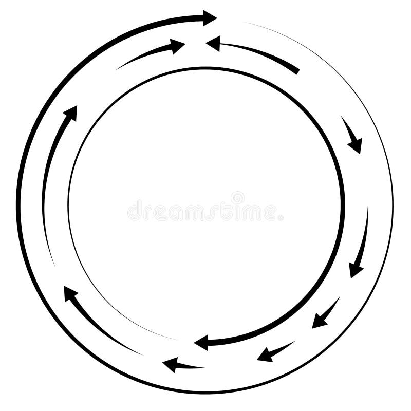 Circular, Circle Arrows in Reverse, Opposite Direction Stock Vector ...